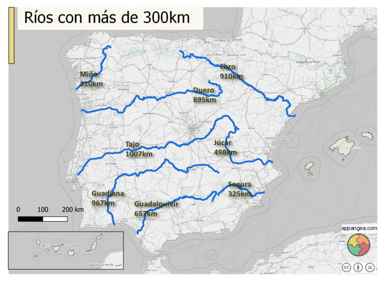 Mapas Ríos España y Europa – Geografía e Historia ESO – APPangea